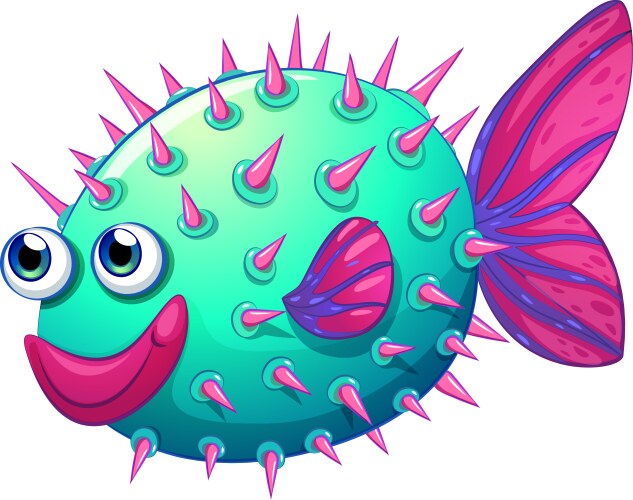 Undersea world with funny green fish Royalty Free Vector