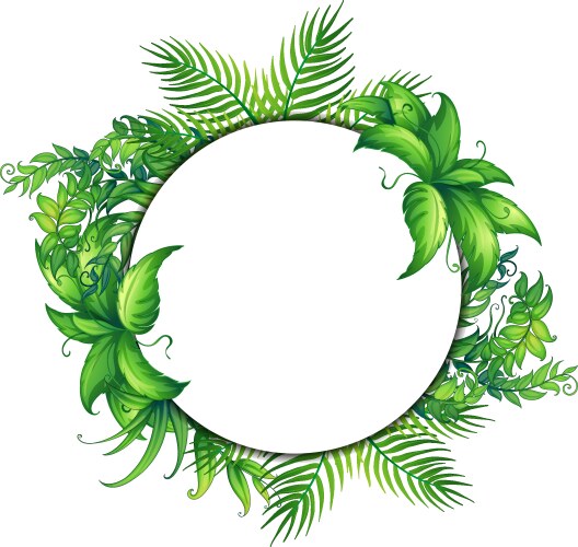 Circle with green leafs Royalty Free Vector Image