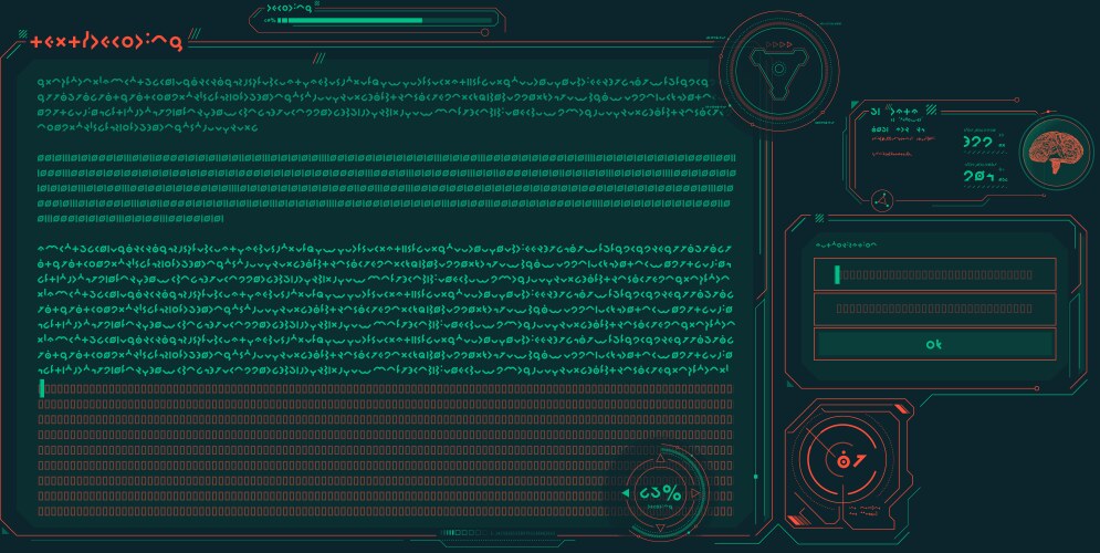 Futuristic hud interface for processing server Vector Image