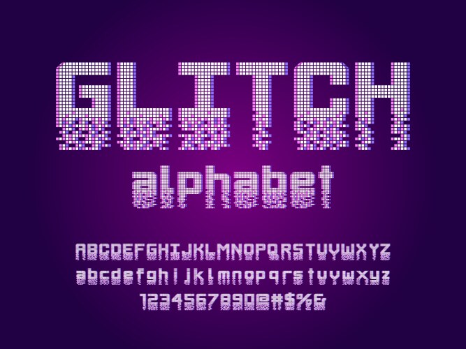 Pixel font Royalty Free Vector Image - VectorStock