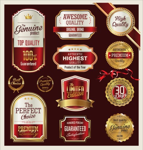 Gold Quality Ribbon Sticker Vector Images (over 6,500)