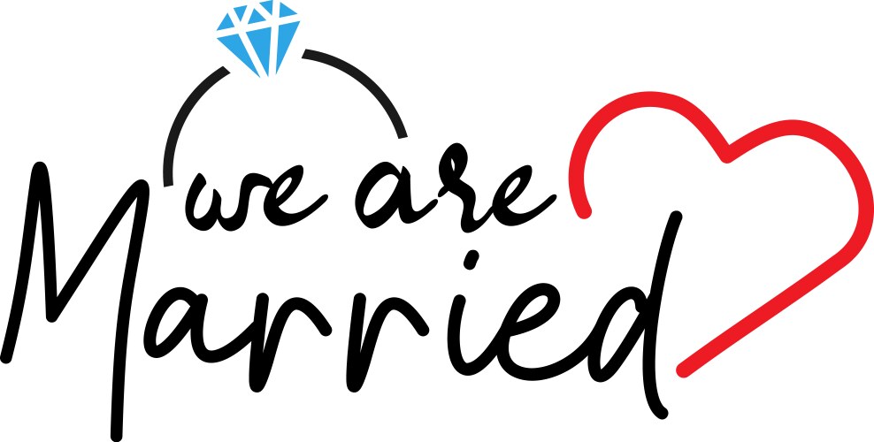 Just married hand lettering Royalty Free Vector Image