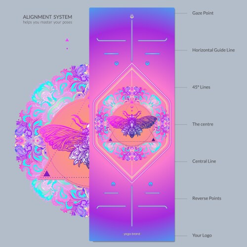 Alignment yoga mat design template Royalty Free Vector Image