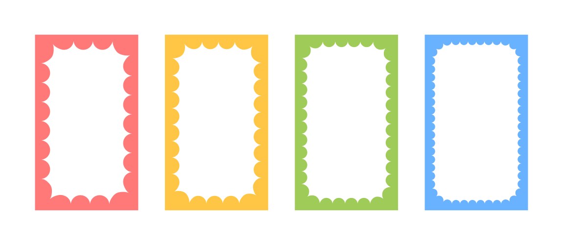 Cloudy wave curve edge frame wavy scalloped Vector Image