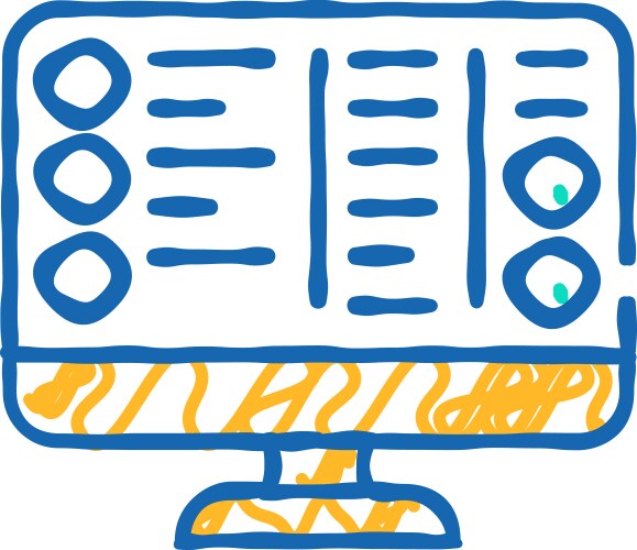 Data center business intelligence icon doodle Vector Image