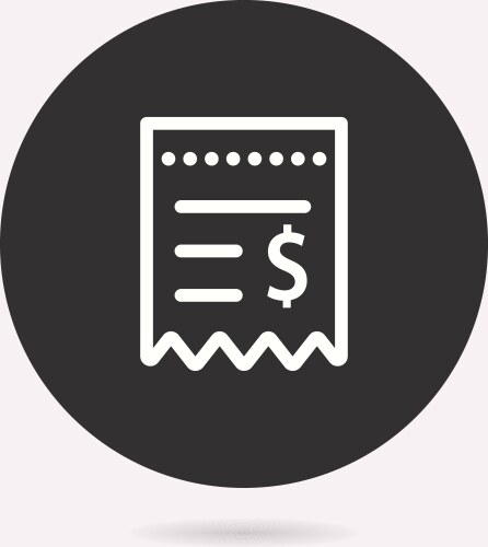 Receipt icon set tax payment symbol order Vector Image