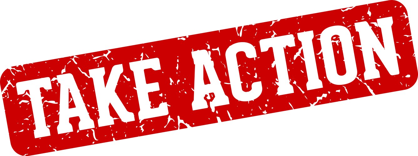 Take action rectangular sign stamp Royalty Free Vector Image