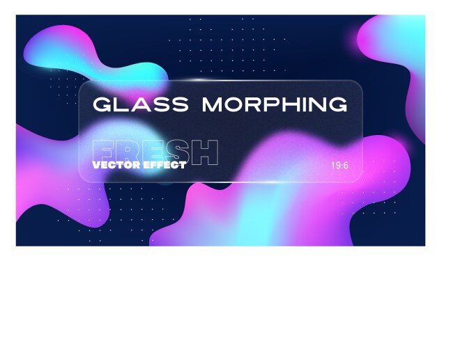 Glass morphism style template web abstract shapes Vector Image
