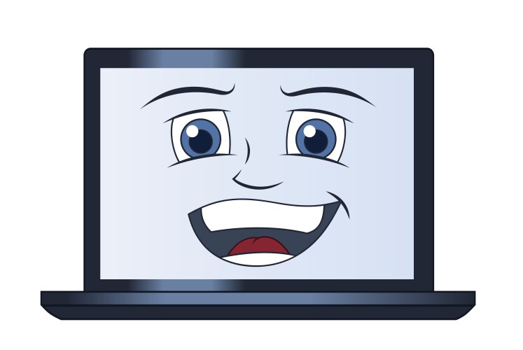 Computer face happy Vector Images & Graphics for Commercial Use ...