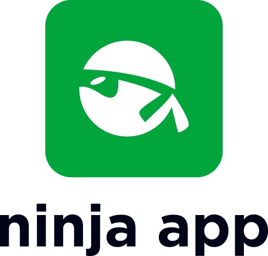 Creative ninja app icon logo design concept Vector Image