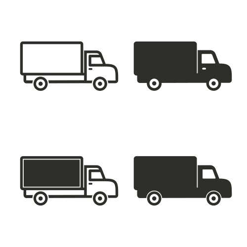 Truck container icons set Royalty Free Vector Image