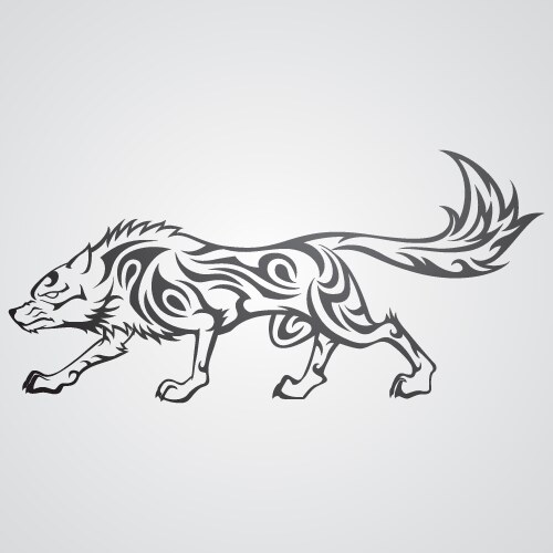 Wolf Drawing Tribal
