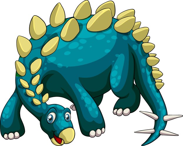 Cartoon big dinosaur stegosaurus Royalty Free Vector Image