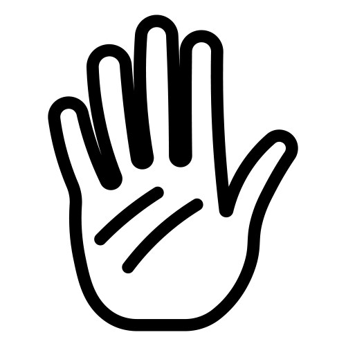 Black hand icon on white background Royalty Free Vector