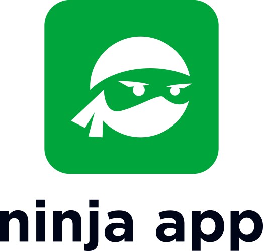 Creative ninja app icon logo design concept Vector Image