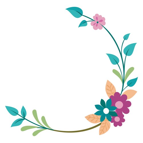 Floral corner frame modern minimalist clipart Vector Image