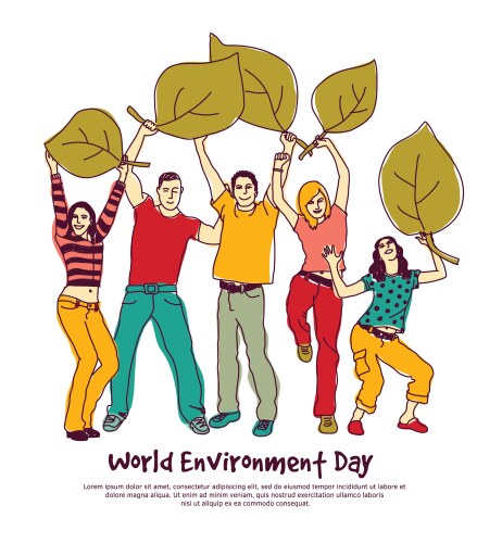 Eco world concept people care earth environment Vector Image