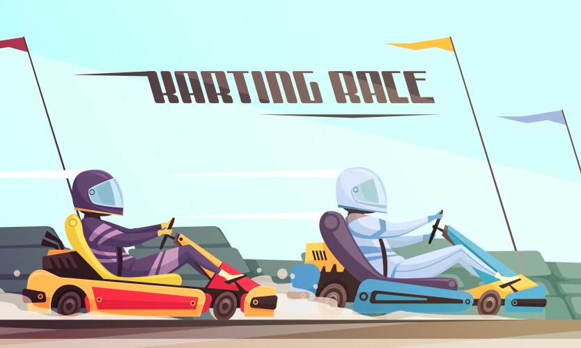 Cartoon car racing sport professional competition Vector Image