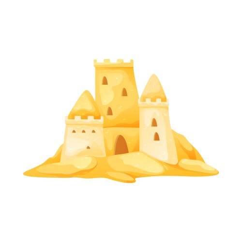 Cartoon happy girl making sand castle Royalty Free Vector