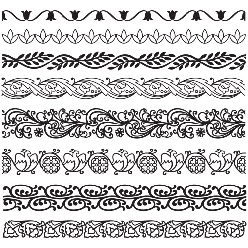 Old border designs set Royalty Free Vector Image