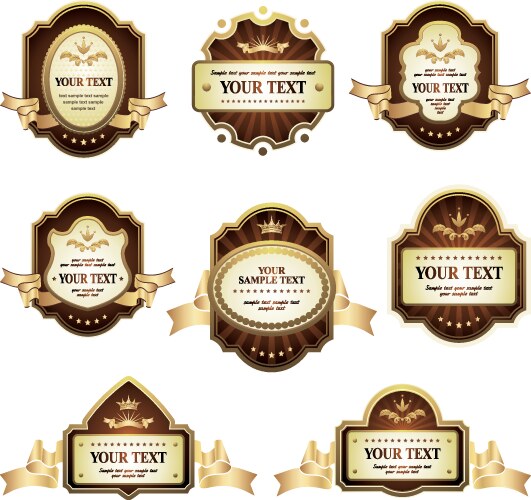 Various doodle labels graphic Royalty Free Vector Image
