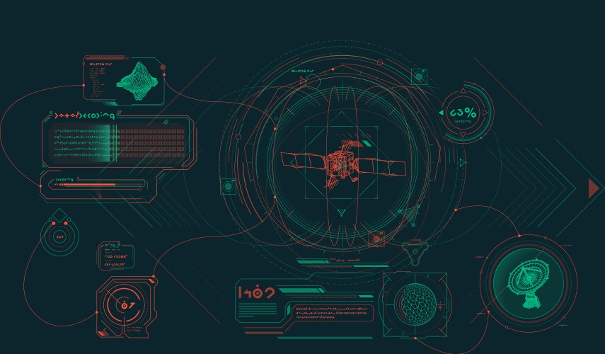Exploration interface by sci-fi infographics Vector Image
