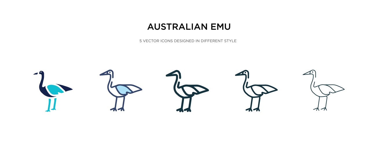 Emu icon simple style Royalty Free Vector Image