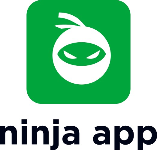 Creative ninja app icon logo design concept Vector Image