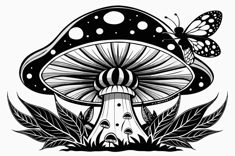 Psychedelic mushroom magic unlocking the secrets Vector Image