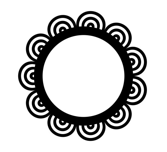 Circle and square scalloped frames edge Royalty Free Vector