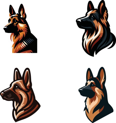 German shepherd color peeking dogs image Vector Image