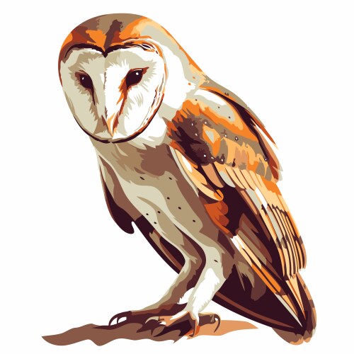 Hand drawn of a barn owl tattoo design Royalty Free Vector