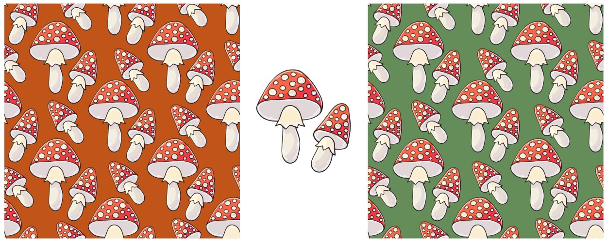 In hand draw style set seamless pattern and print Vector Image