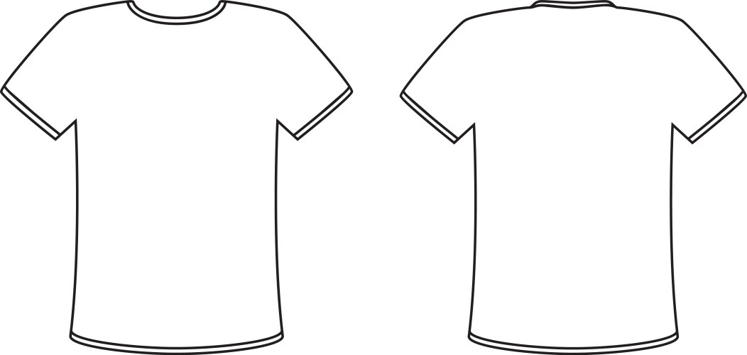 T shirt template front and back Vector Images & Graphics for Commercial ...