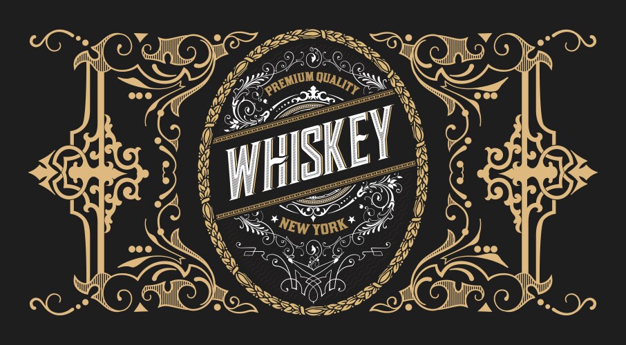 Western hand drawn elements frame label Royalty Free Vector