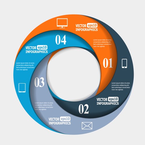 Modern paper infographics in a pie chart for web Vector Image