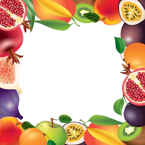 Healthy food organic fruit frame template Vector Image