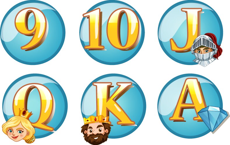 King and queen on round badges Royalty Free Vector Image