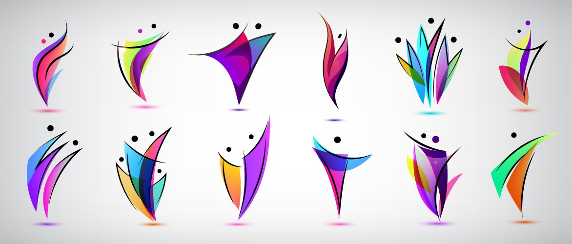 Man human logos people community creative hub Vector Image