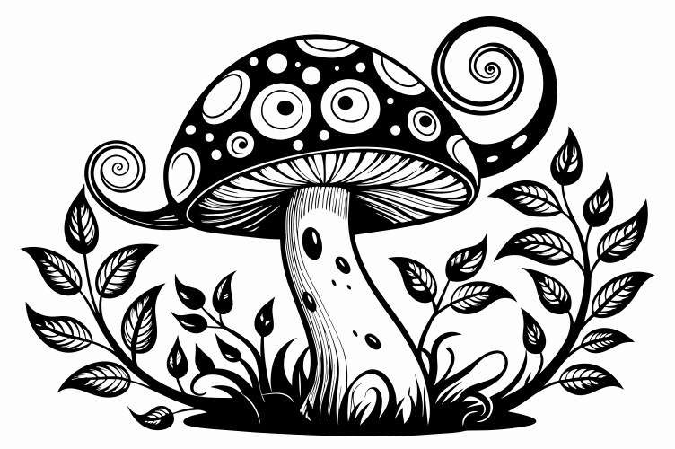 Psychedelic mushroom magic unlocking the secrets Vector Image