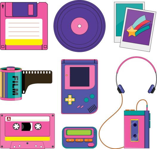 Retro music icons Royalty Free Vector Image - VectorStock