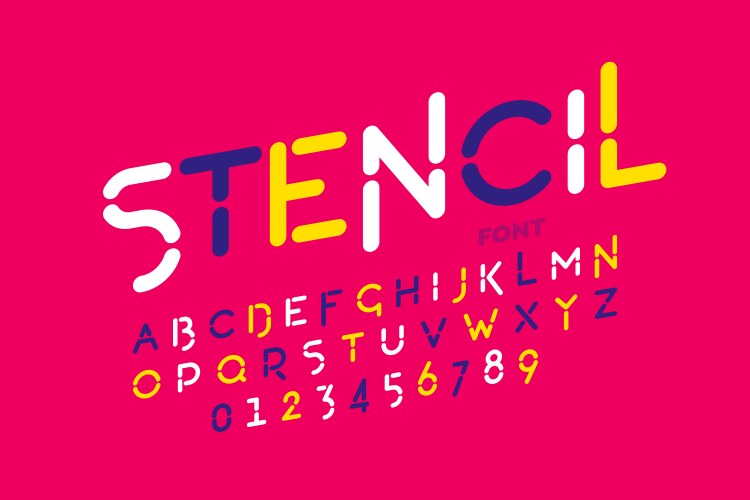 Modern playful fun font and alphabet Royalty Free Vector