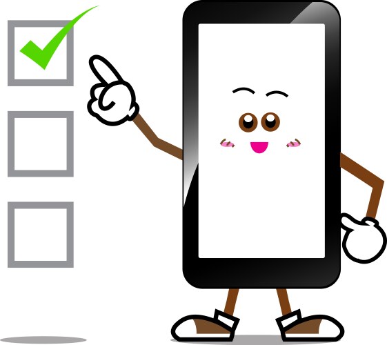 Smartphone Mascot Typing Royalty Free Vector Image