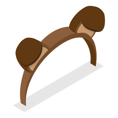 3d isometric flat set of animals ears Royalty Free Vector