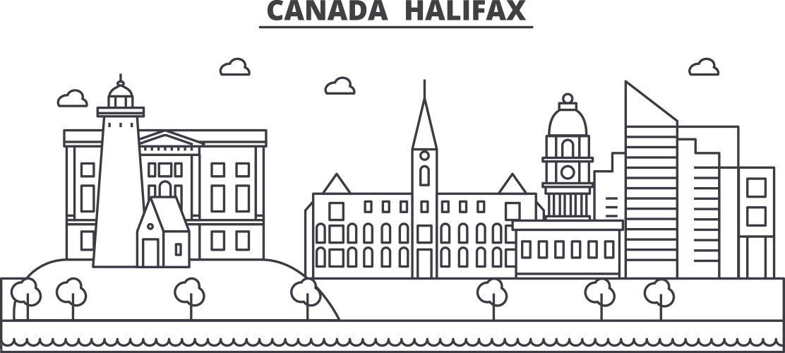Halifax skyline linear style editable file Vector Image