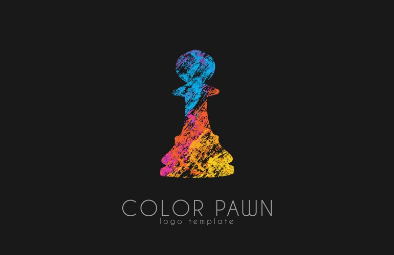 Chess logo geometric color Royalty Free Vector Image