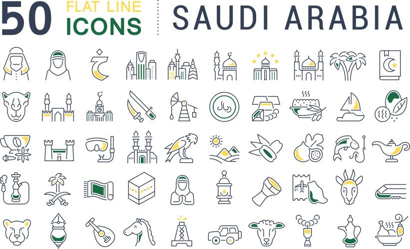 Saudi arabia detailed skyline travel and tourism Vector Image