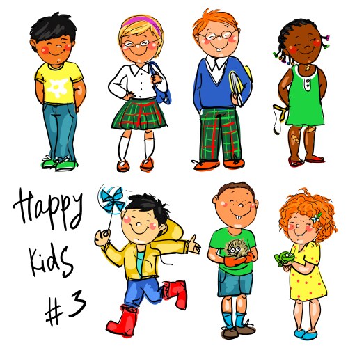 Happy Kids Cartoon Vector Images (over 510,000)