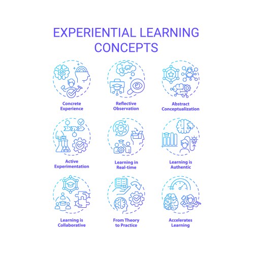 Schizophrenia disorder blue gradient concept icons