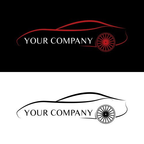 Red and black car logos Royalty Free Vector Image